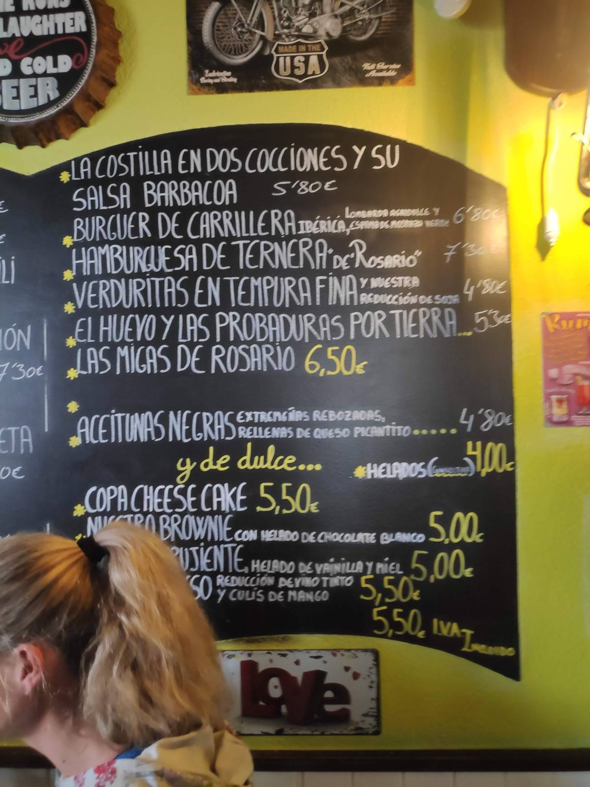 Carta del restaurante Las Tres Banderas, Zarza del Granadilla