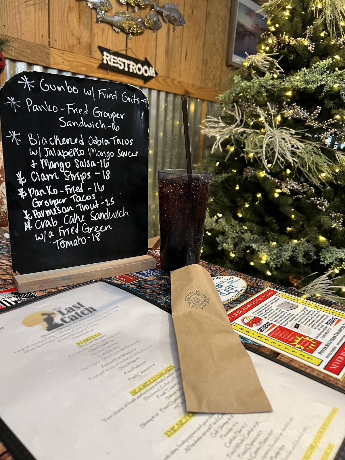 Menu at The Last Catch restaurant, Jasper