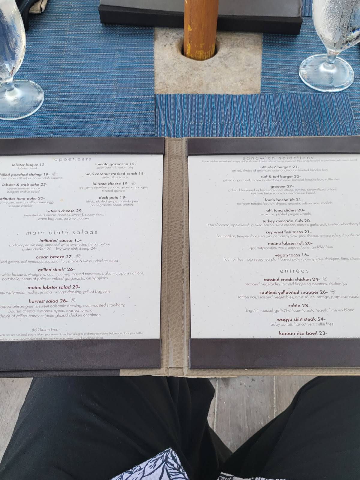 Menu at Latitudes - Sunset Key Cottages restaurant, Key West, 245 Front St