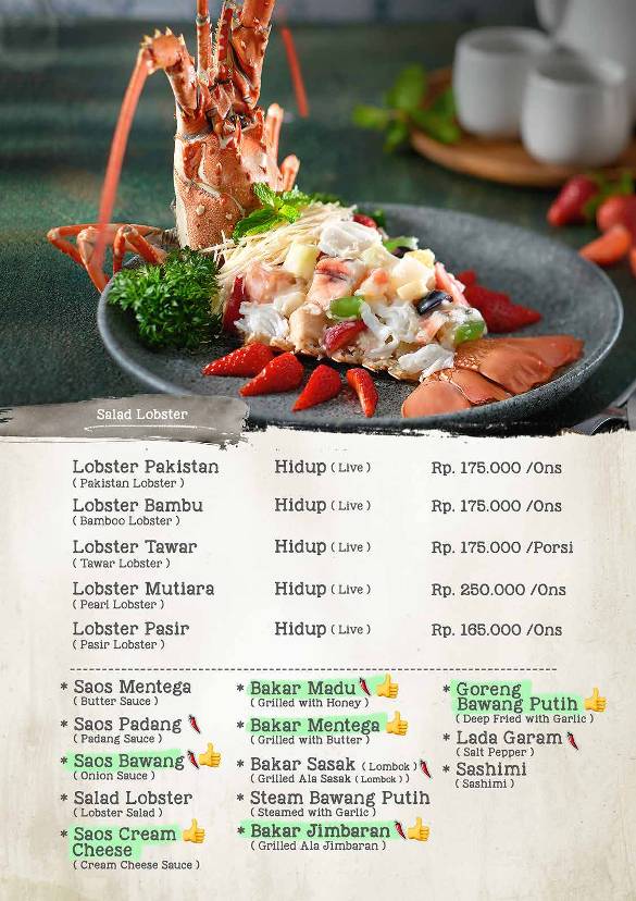 Carta del restaurante Layar Seafood Dan Ikan Bakar Sedayu City Kelapa ...