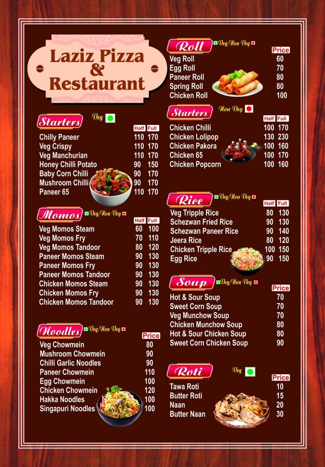 Menu at Laziz Pizza, Madhubani, Madhubani