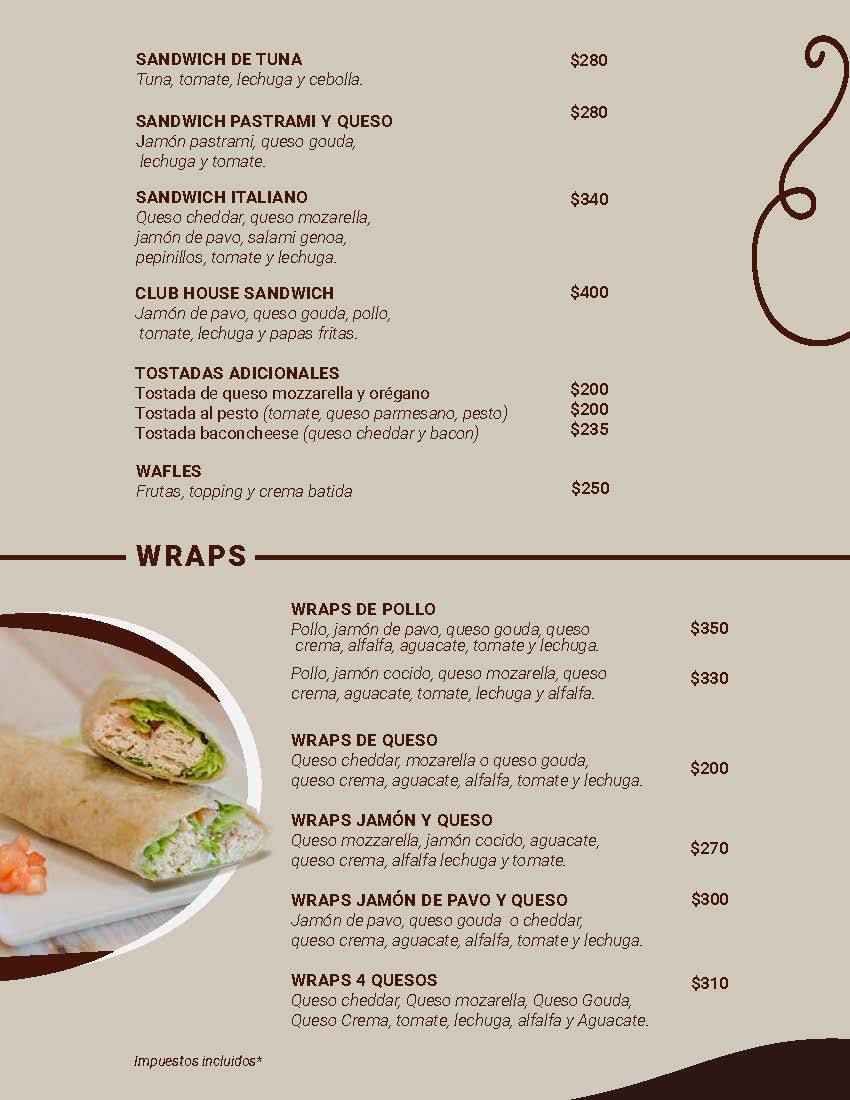 Carta de Le Cafe De Michelle, Santo Domingo