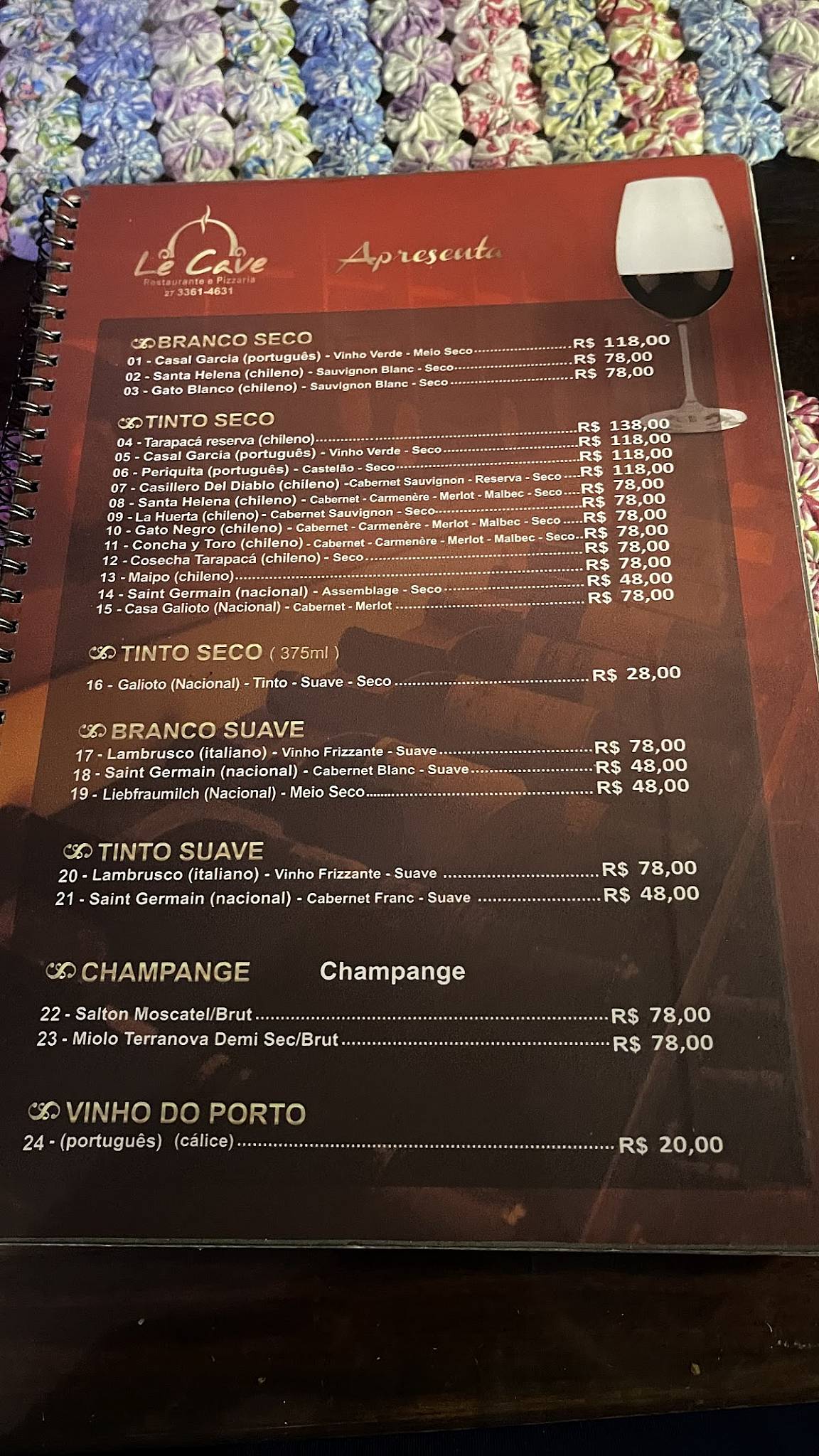 Menu at Le Cave Pizzaria, Guarapari, Av. Praiana
