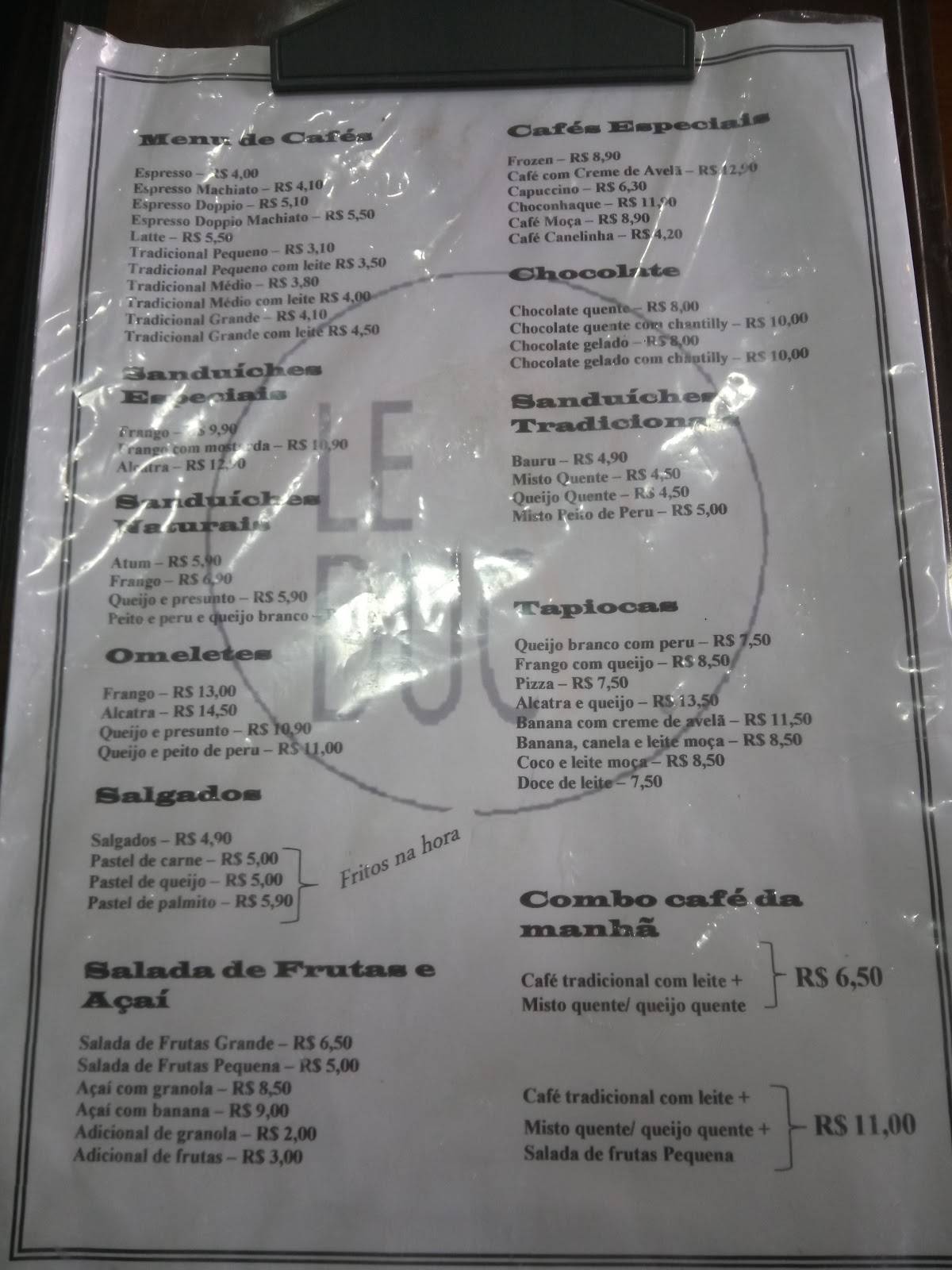 Menu em Le Duc Restaurante, Curitiba, Alameda Dr. Carlos de Carvalho