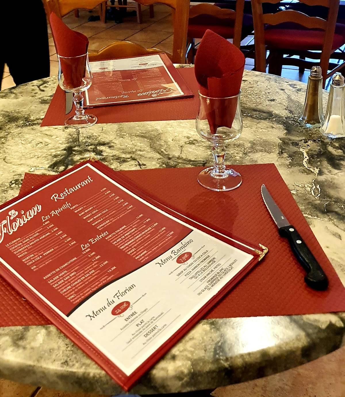 Menu au Le Florian restaurant, Avermes