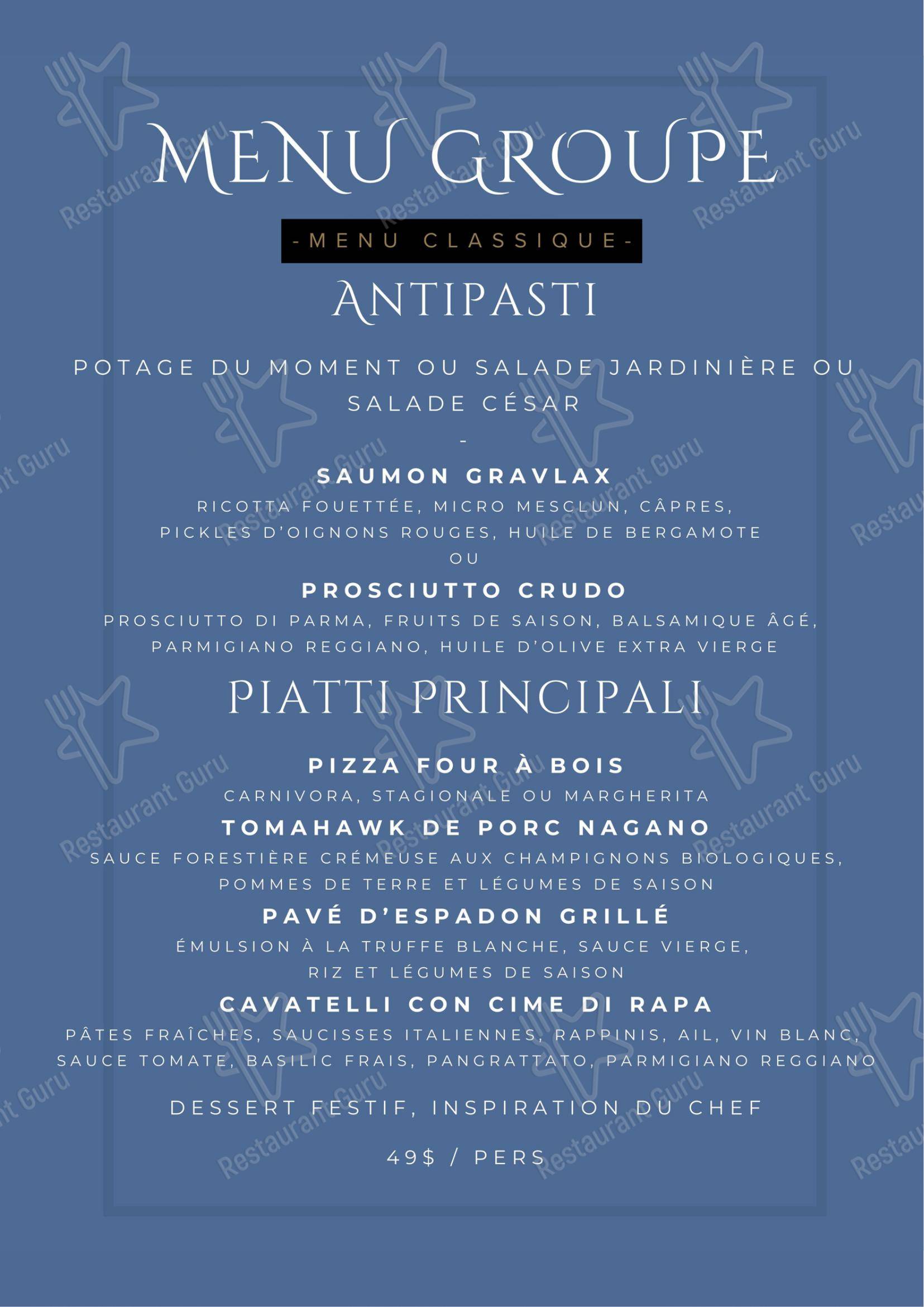 Menu au Restaurant Le Four De Saint-Eustache, Saint-Eustache