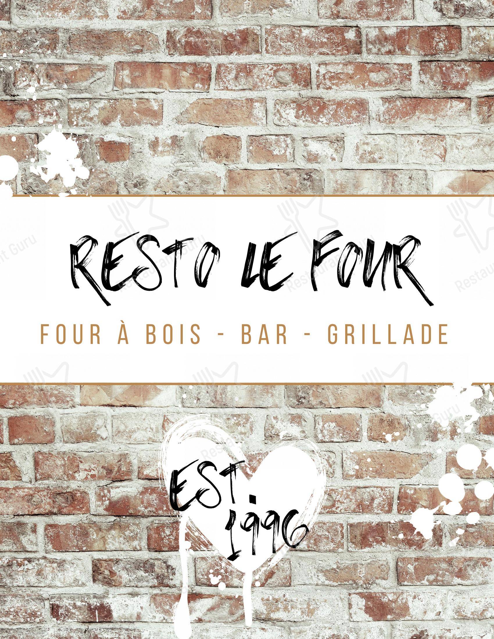 Menu au Restaurant Le Four De Saint-Eustache, Saint-Eustache