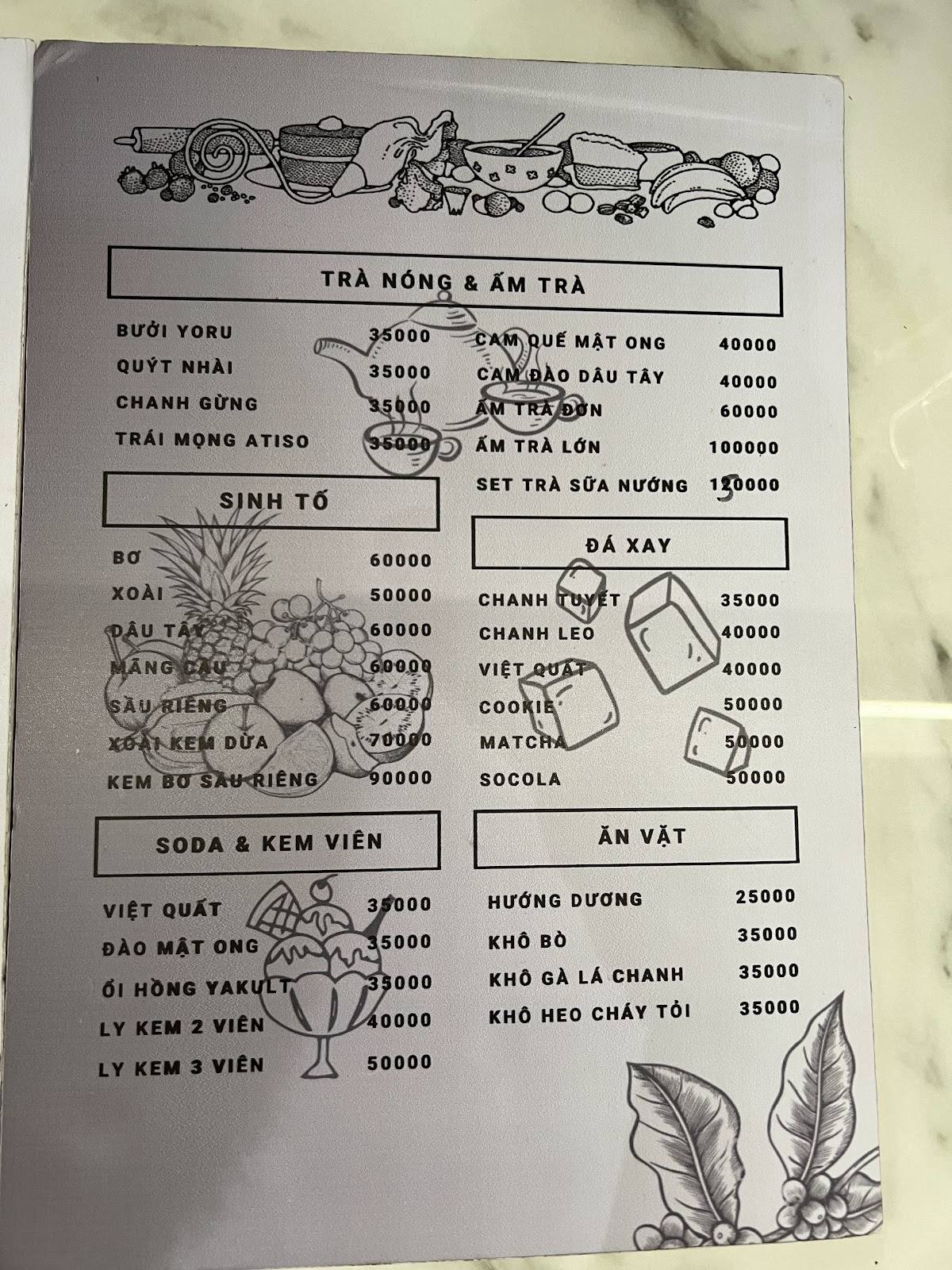 Menu at Le House Coffee cafe, Ha Long