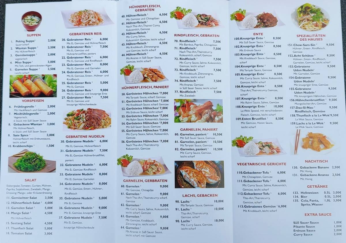 Speisekarte von Le Wok restaurant, Salzgitter, Sonnenbergweg 1