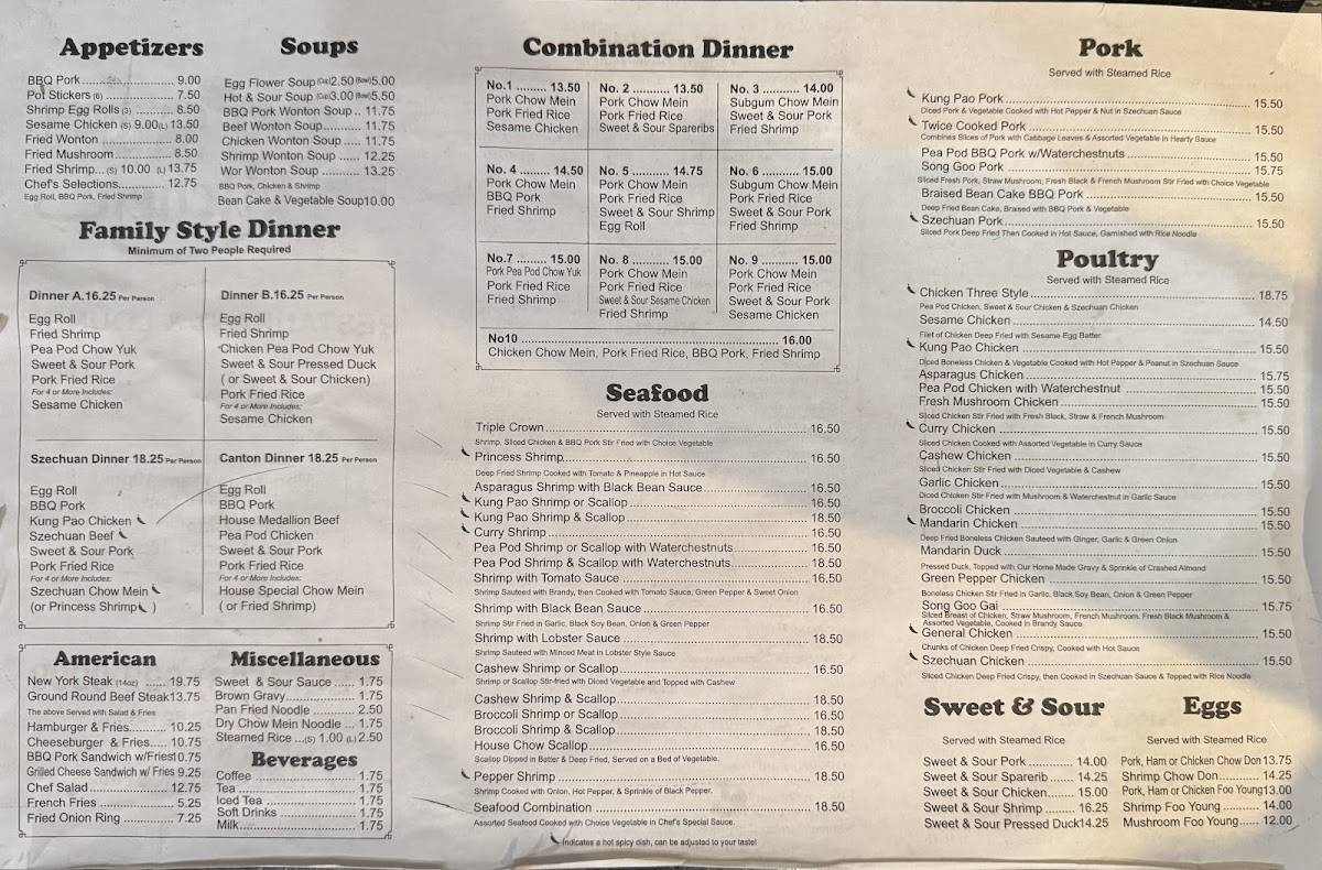 Menu at Lee's Kitchen restaurant, Tualatin