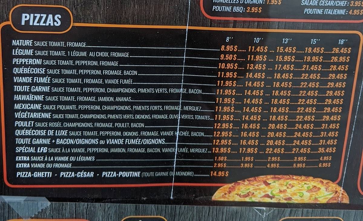 Menu au Les Frères Grillés restaurant, Longueuil