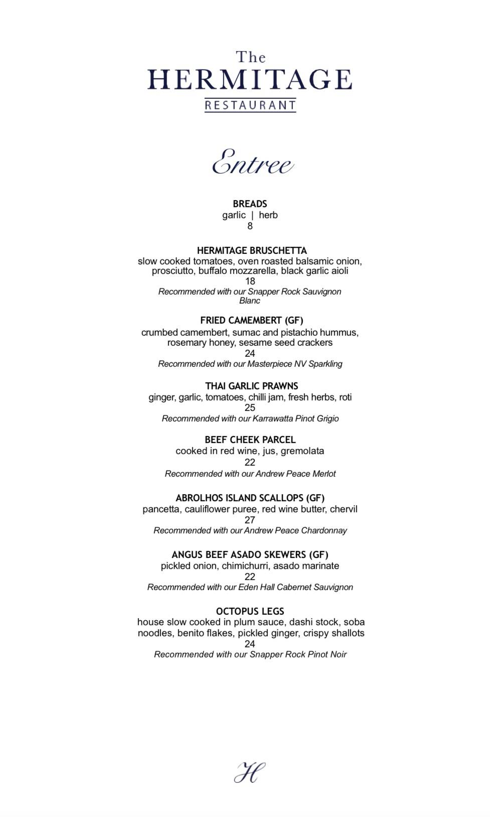 Menu at The Hermitage Campbelltown pub & bar, Leumeah