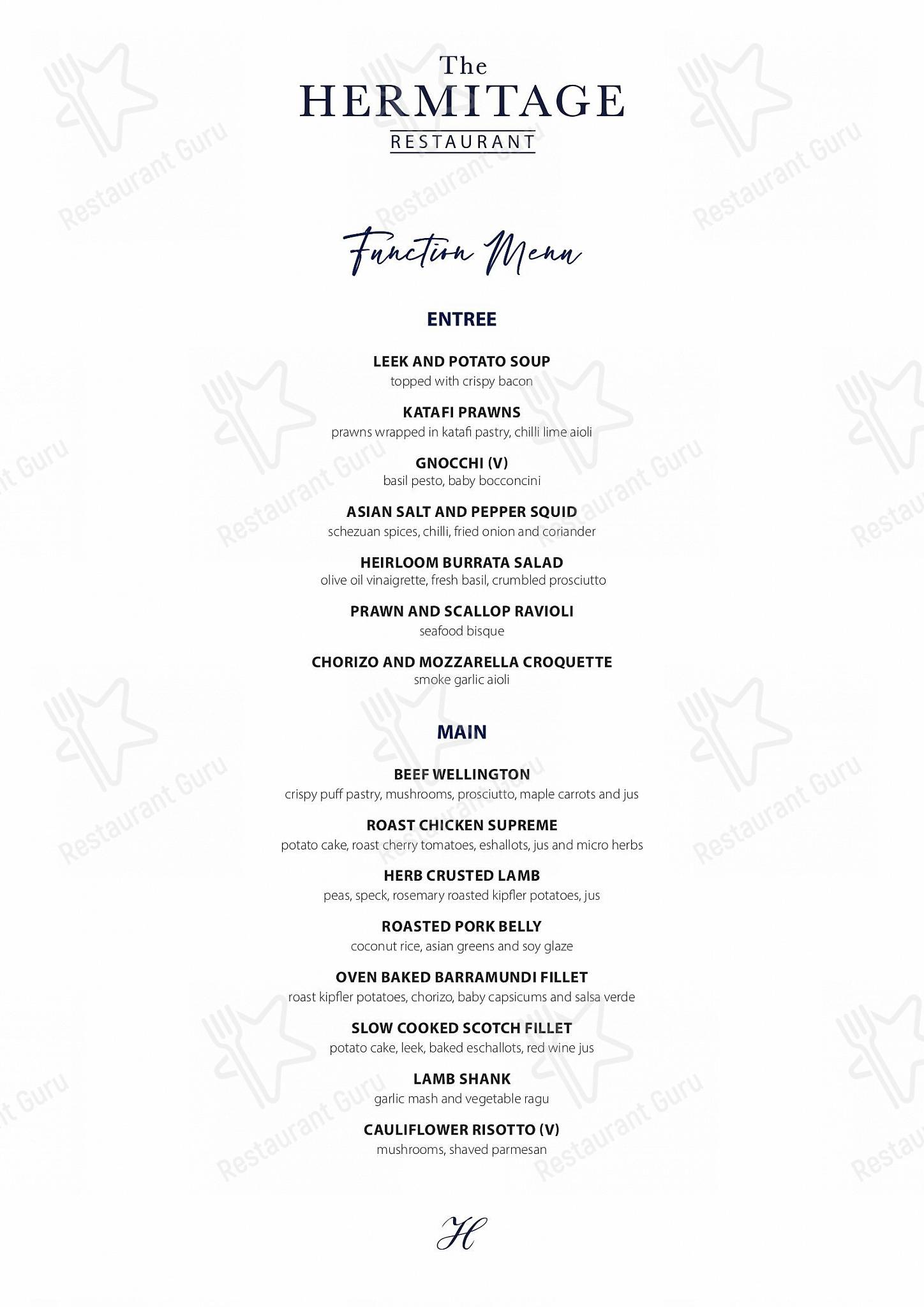 Menu at The Hermitage Campbelltown pub & bar, Leumeah