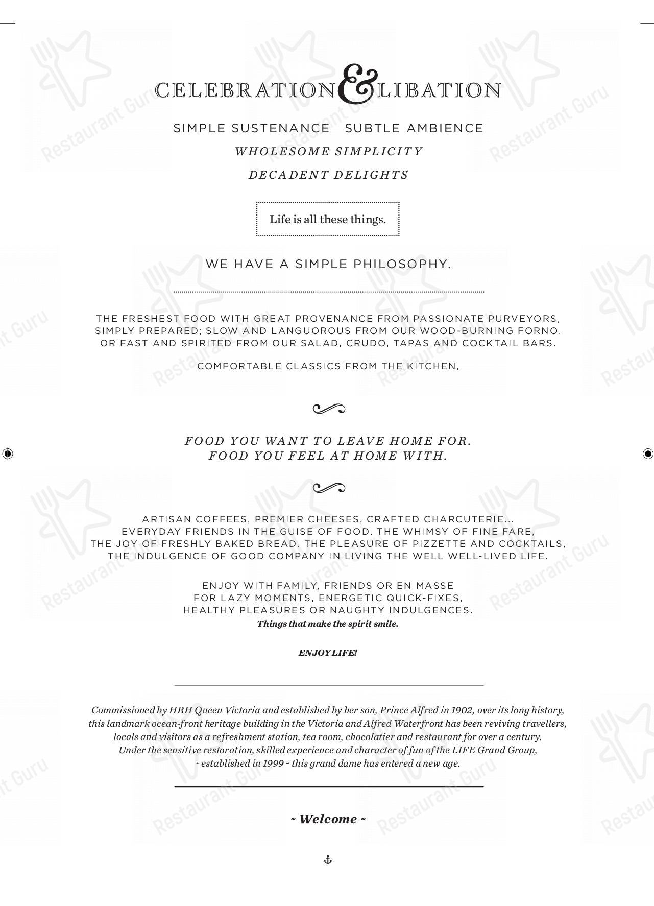 Menu at Life Grand Cafe Mall of the South, Johannesburg South