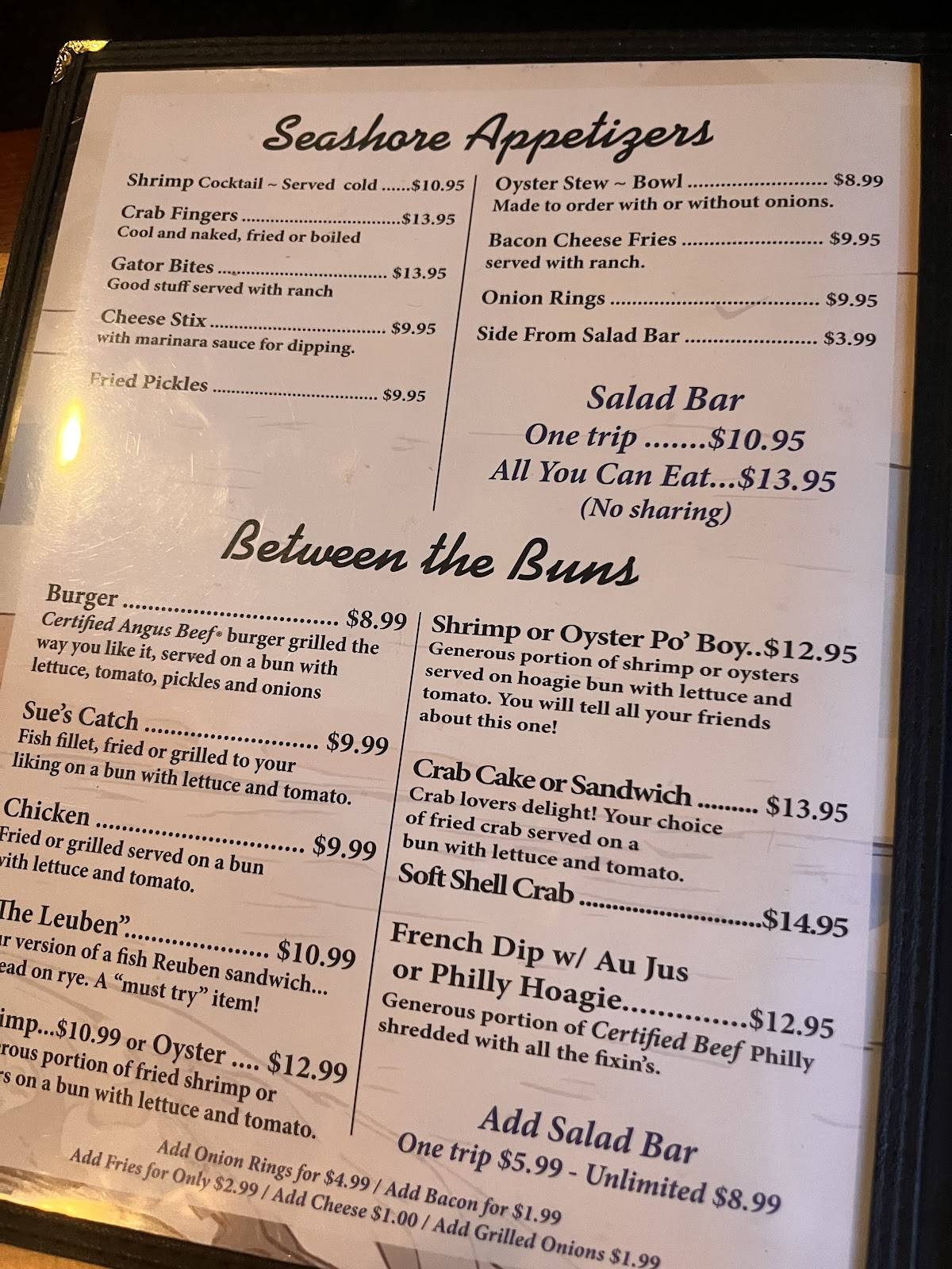 Menu at Lighthouse Restaurant, Fanning Springs