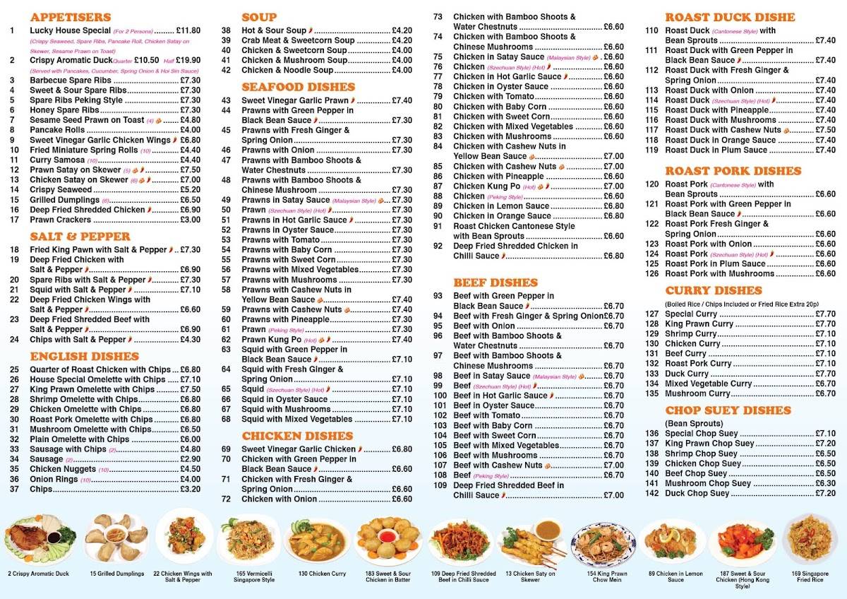 Menu at Lily Garden fast food, Eastleigh