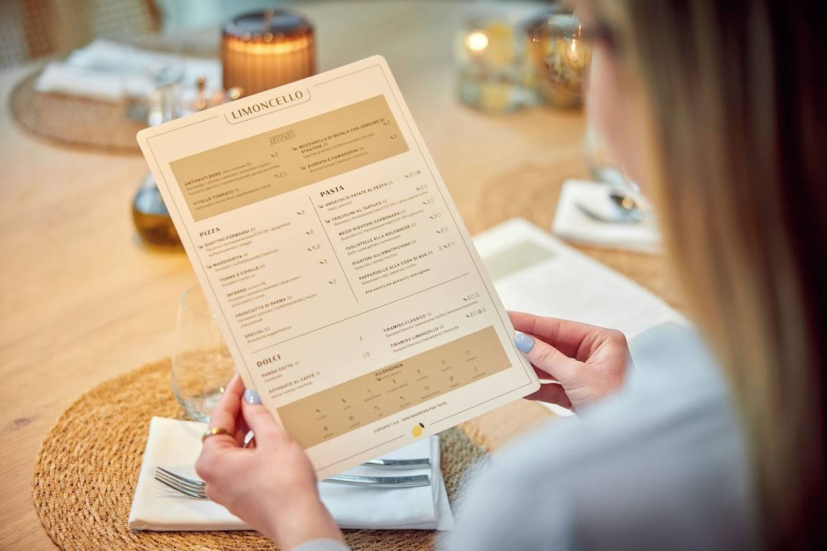 Menu at Limoncello, Ghent