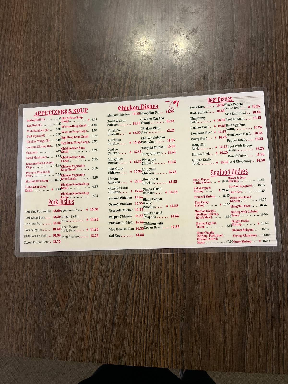 Menu at Lim's Star Restaurant, Livonia