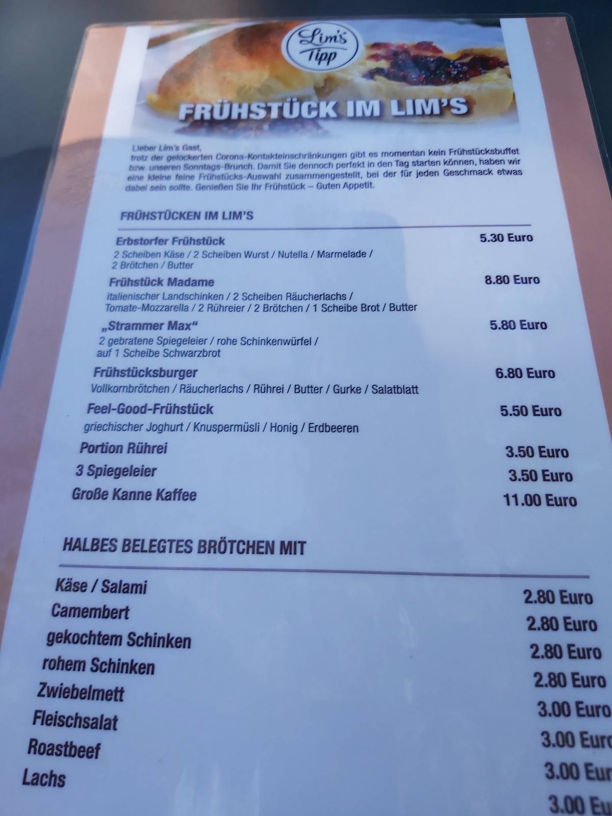 Speisekarte von Lim's restaurant, Adendorf