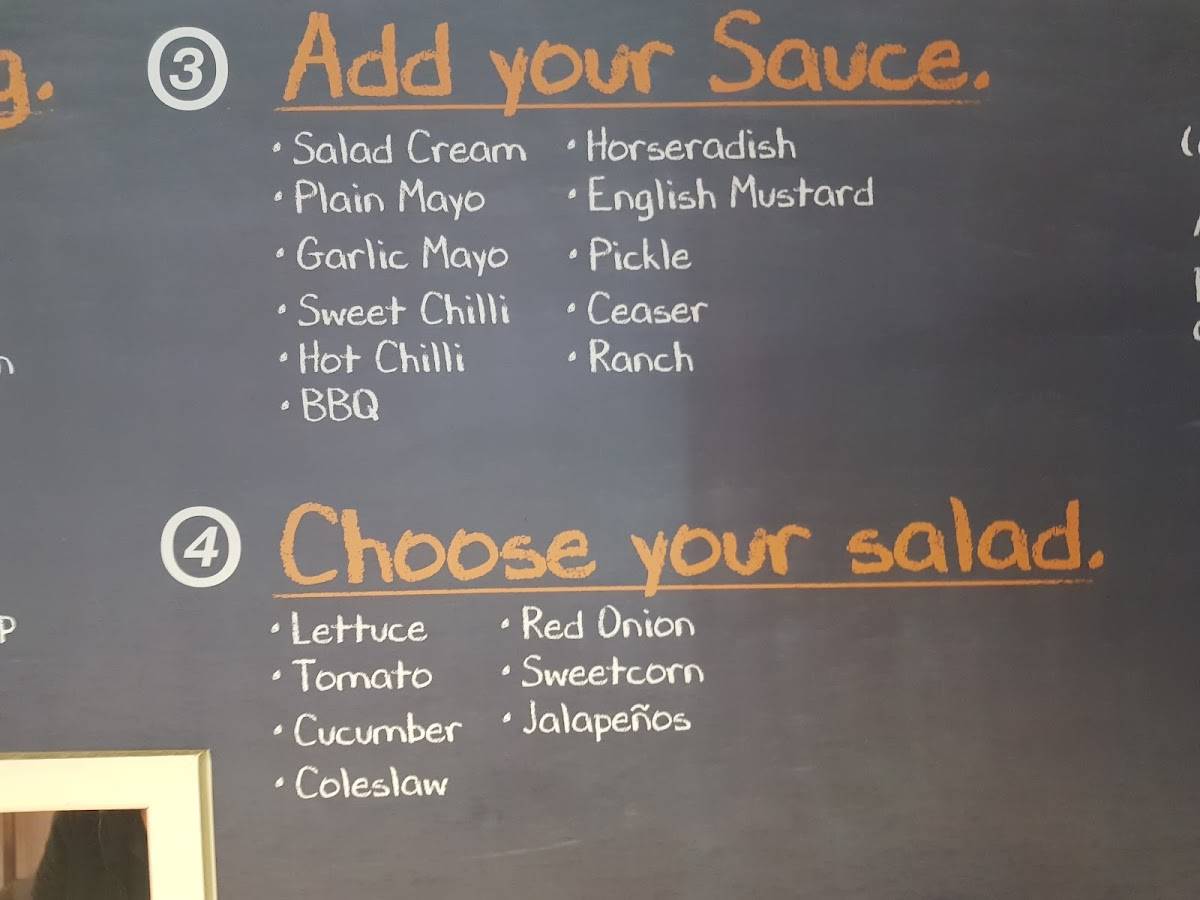 Menu at On a Roll cafe, Lincoln