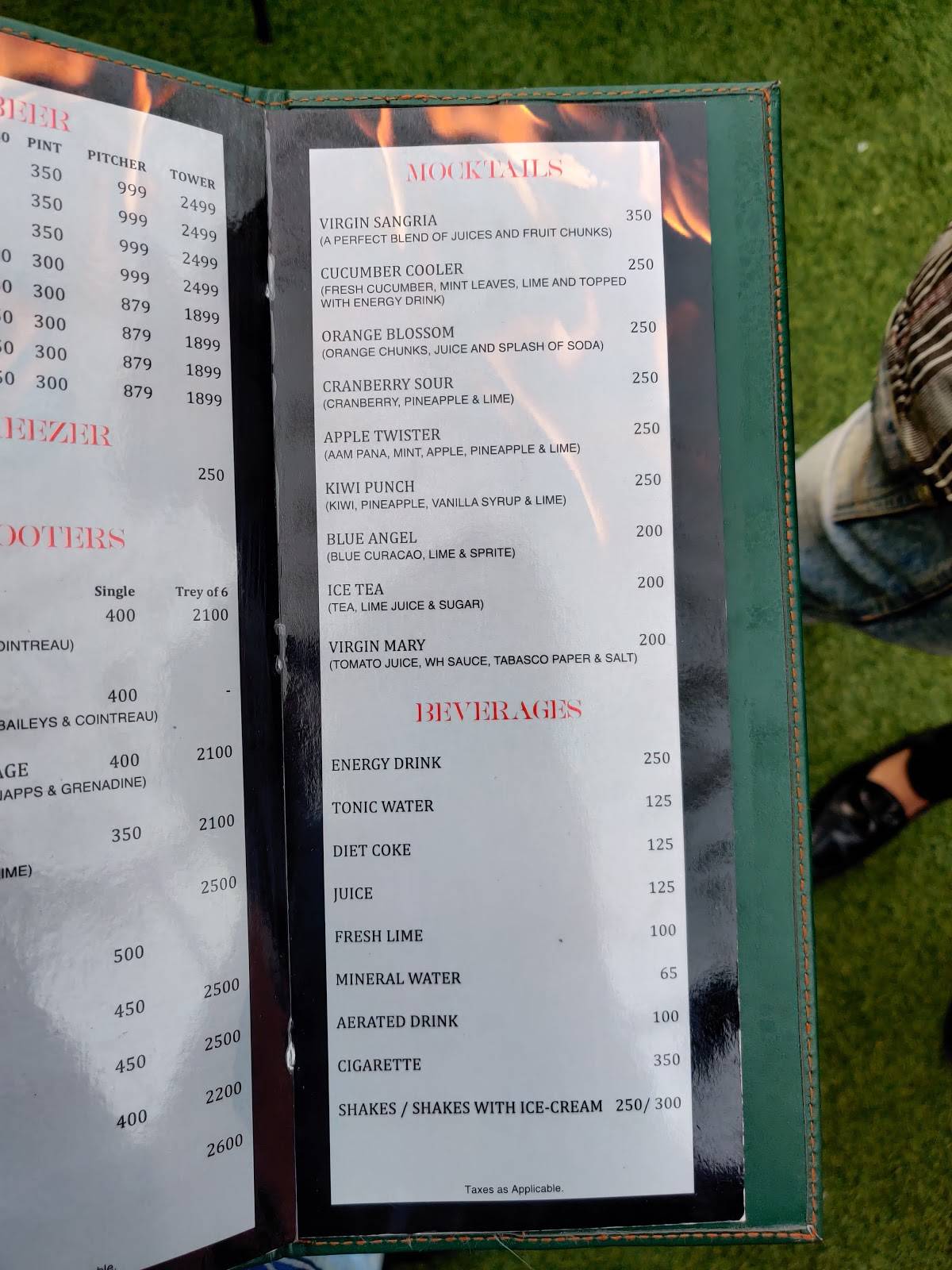Menu at Liquid Lounge, Kanpur, 118/54-55