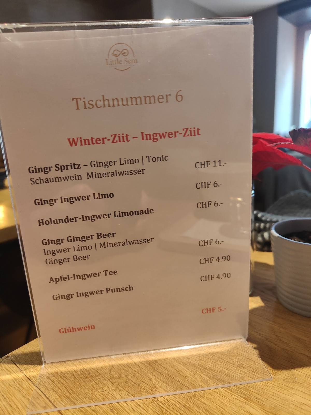 Speisekarte von Little Sem, Aarau