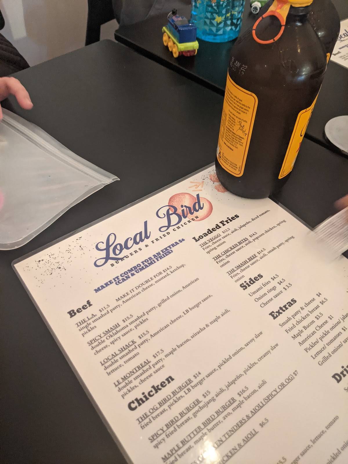 Menu at Local Bird restaurant, Tuart Hill
