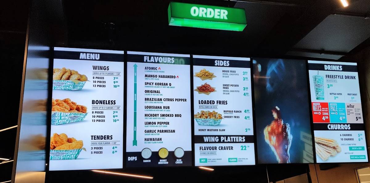 Carta del restaurante Wingstop Cambridge Circus, Londres, 138 ...