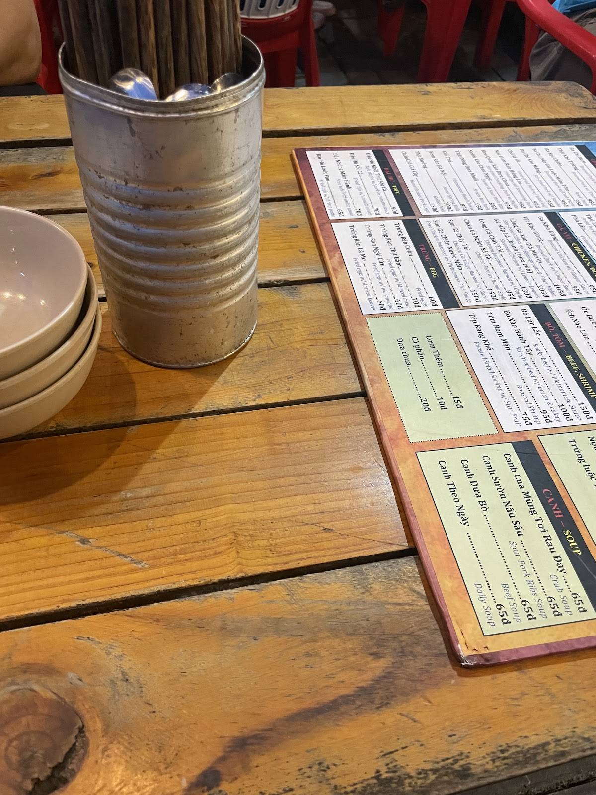 Menu at Long Béo Băm Sáu Phố Phường restaurant, Ho Chi Minh City
