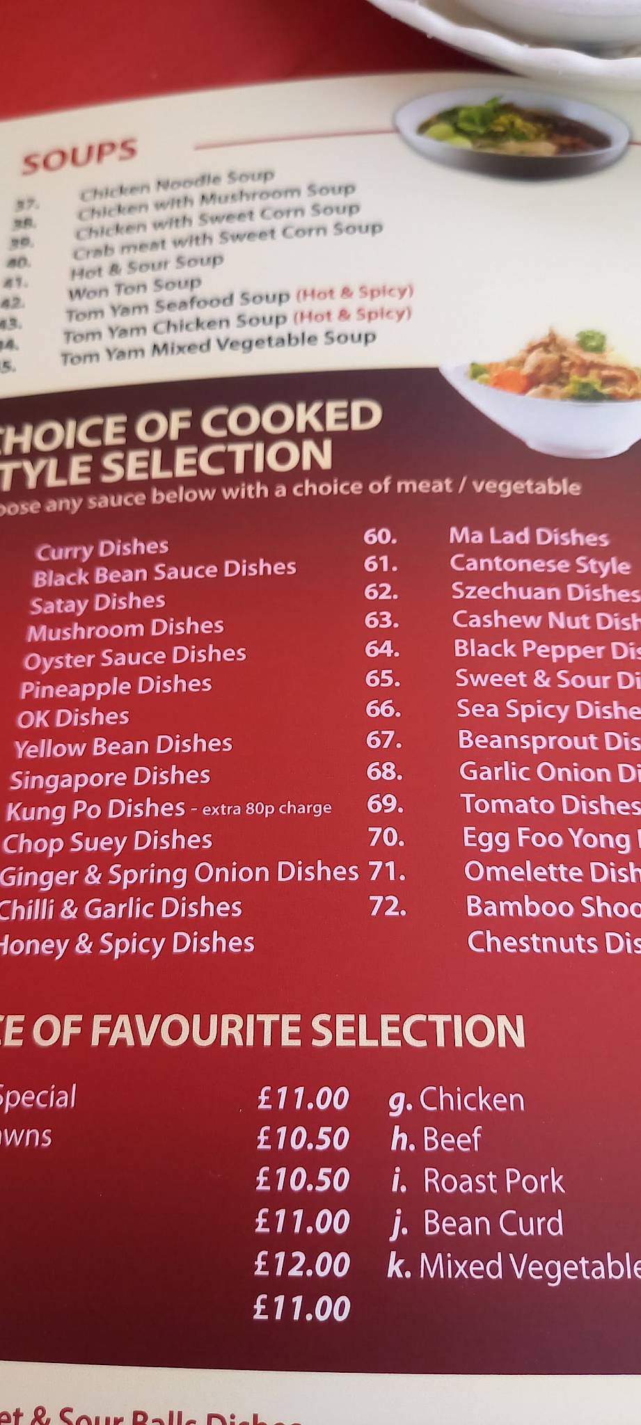 Menu at Long King Chinese Restaurant, Whitby
