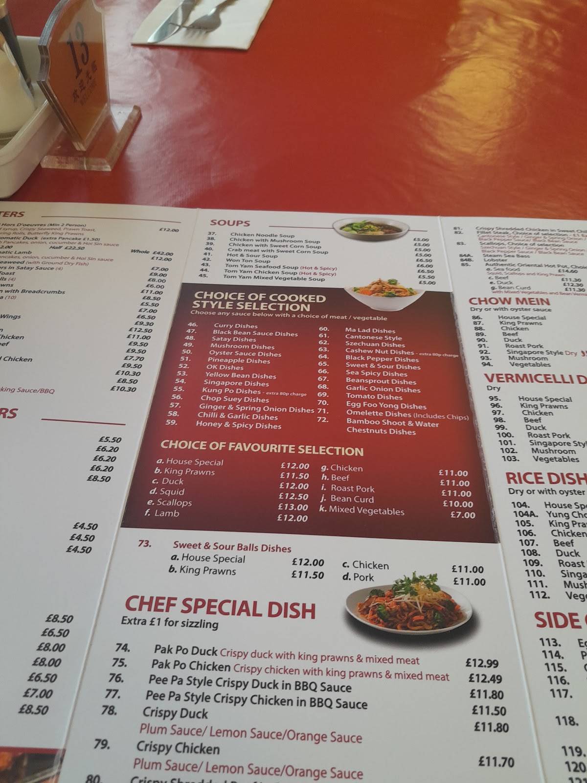 Menu at Long King Chinese Restaurant, Whitby