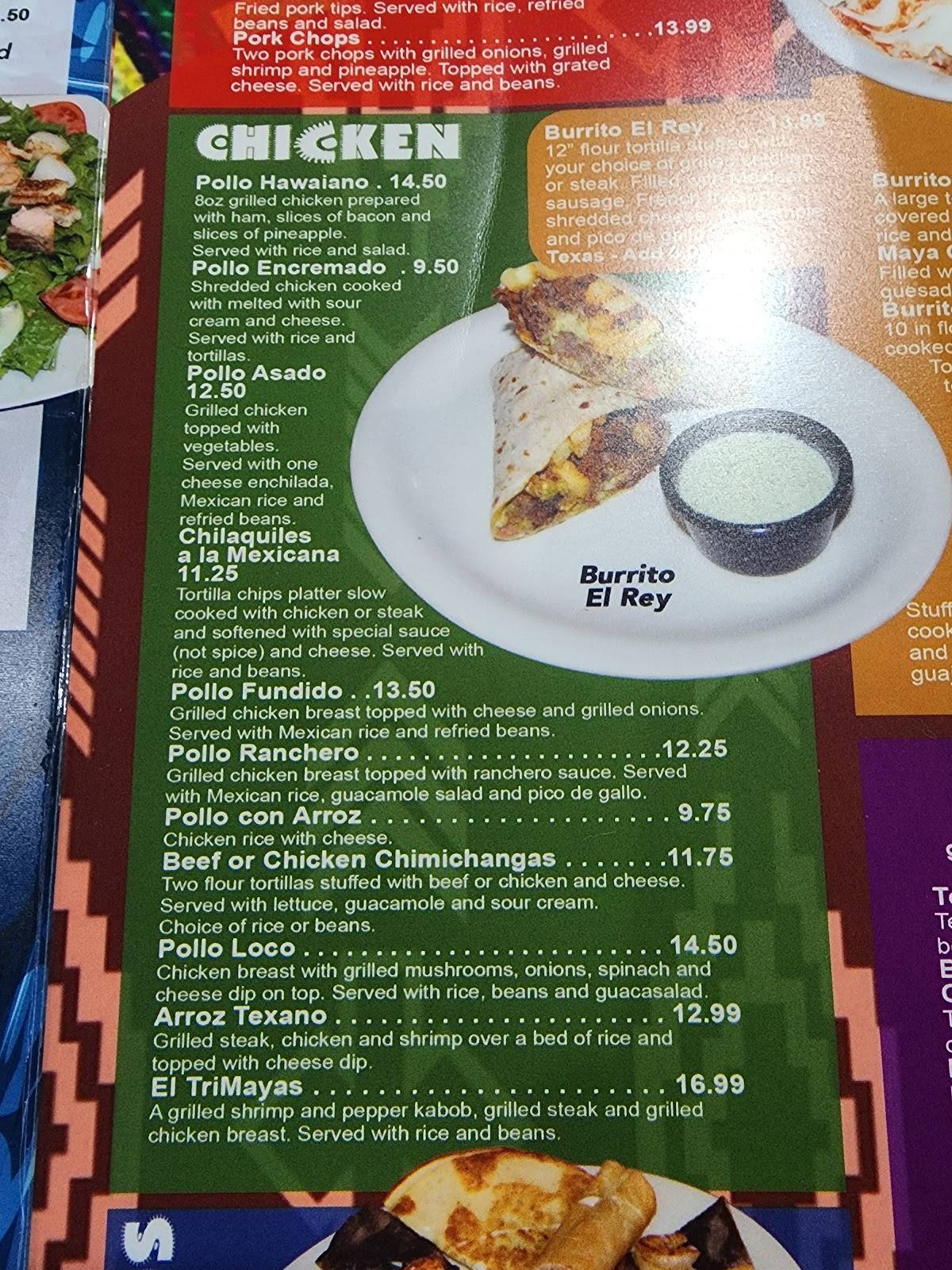 Menu at Los Mayas Mexican Grill Piedmont restaurant, Gantt