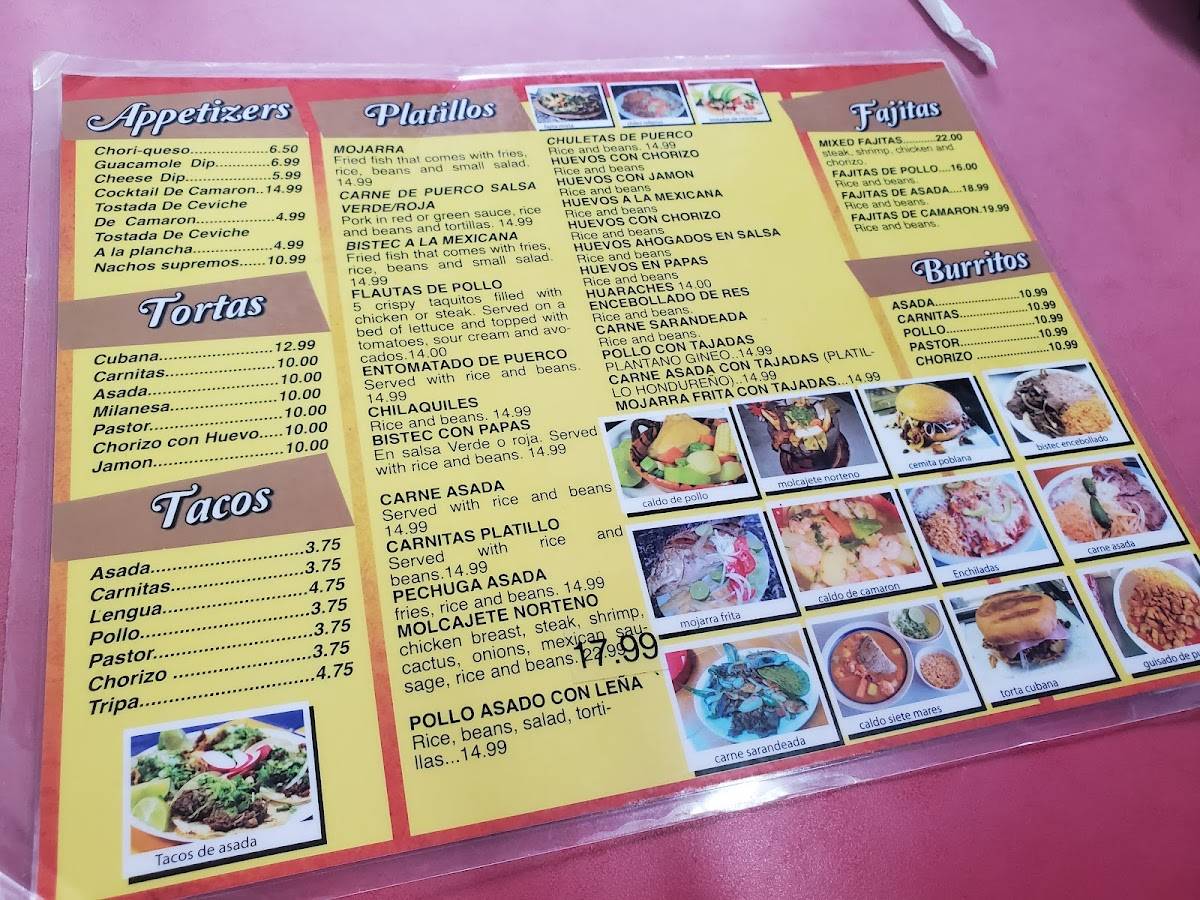 Menu at Los Sanchez Mexican Restaurant, Clarksville