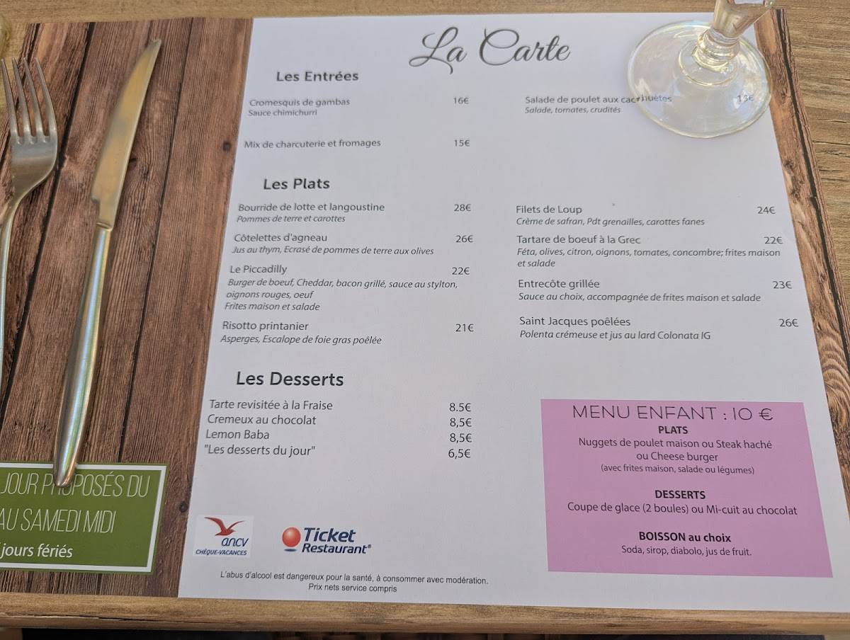 Menu au Lou Pitchoun restaurant, Solliès-Pont