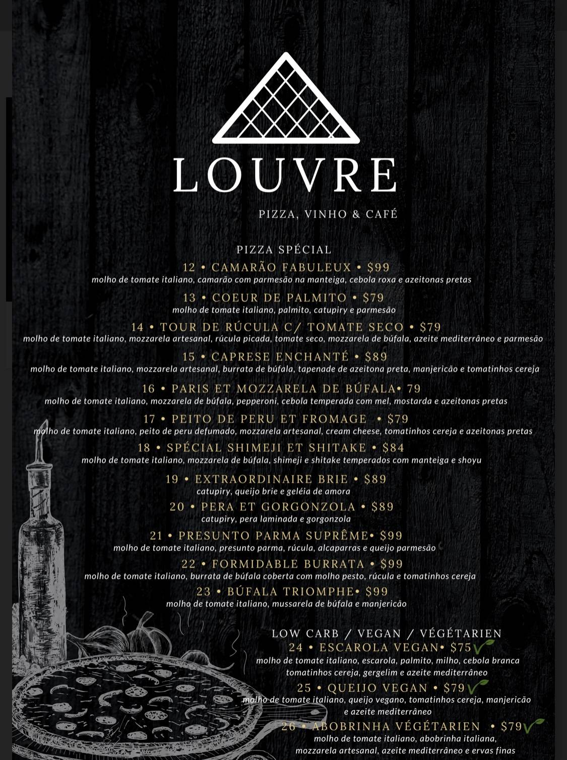 Menu em Louvre - Pizza, Vinho & Café, Osasco