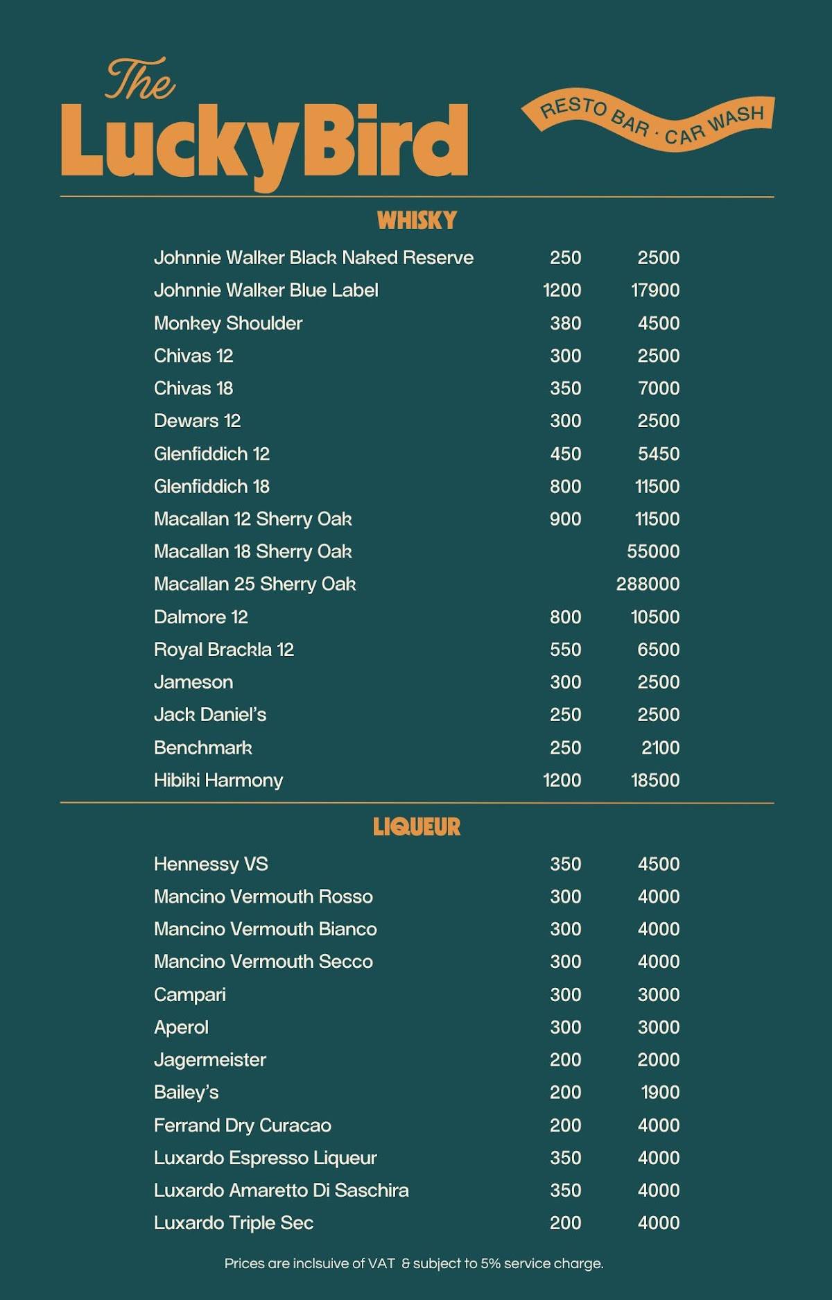 Menu at Lucky Bird Restaurant and Car Wash, Lipa, Dagatan St