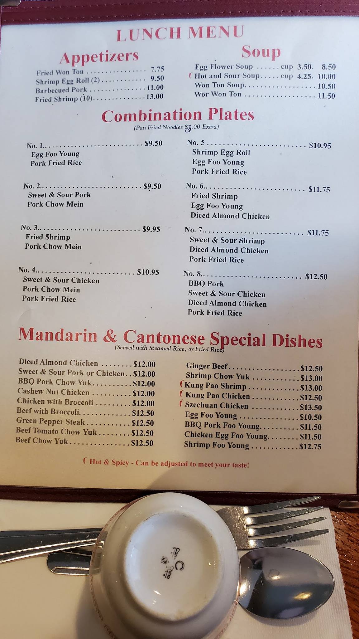 Menu at Lum-Yuen Restaurant, Salem