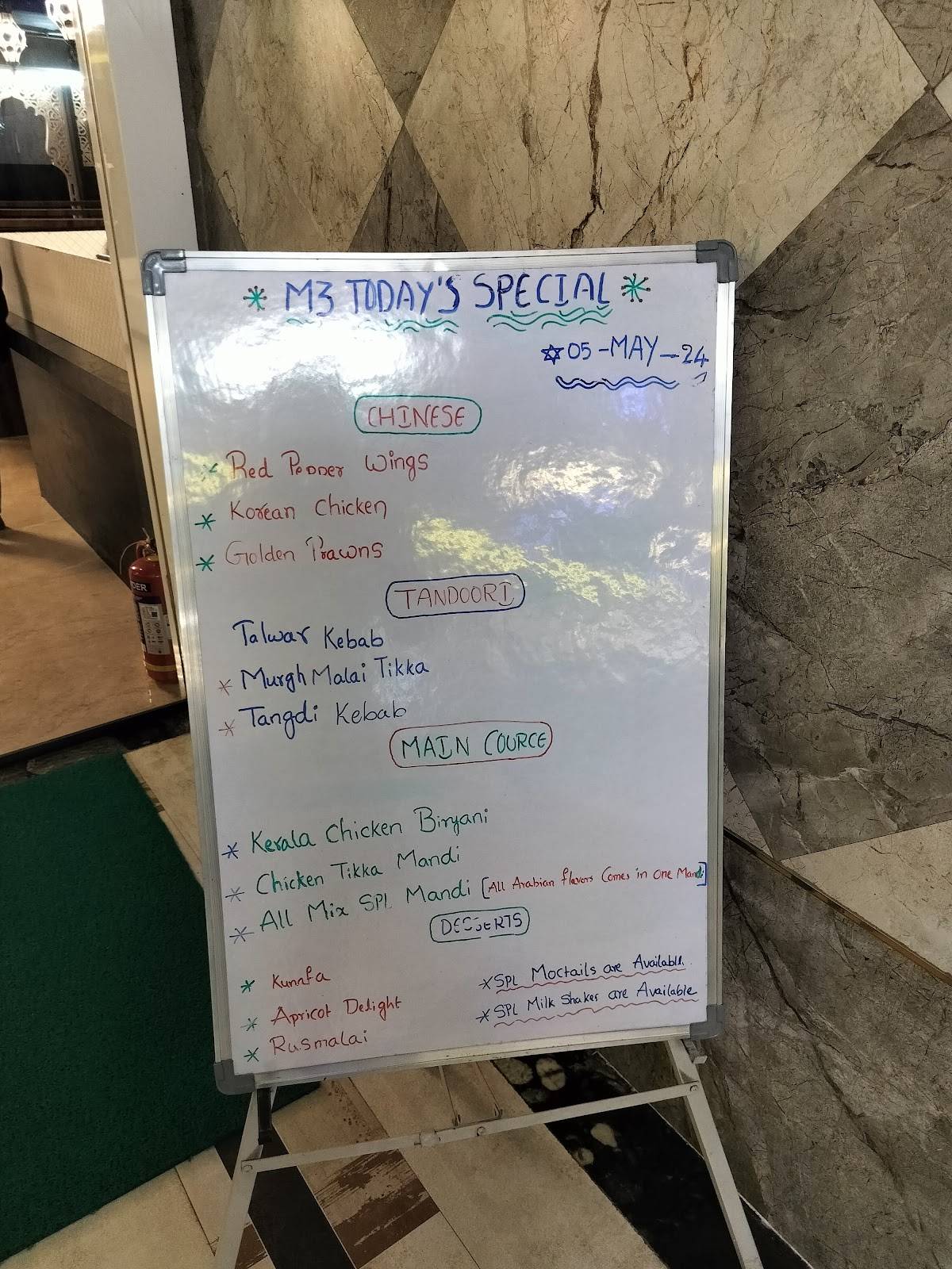Menu at M3 Mandi Mayukha Mughal Mandi, Hyderabad