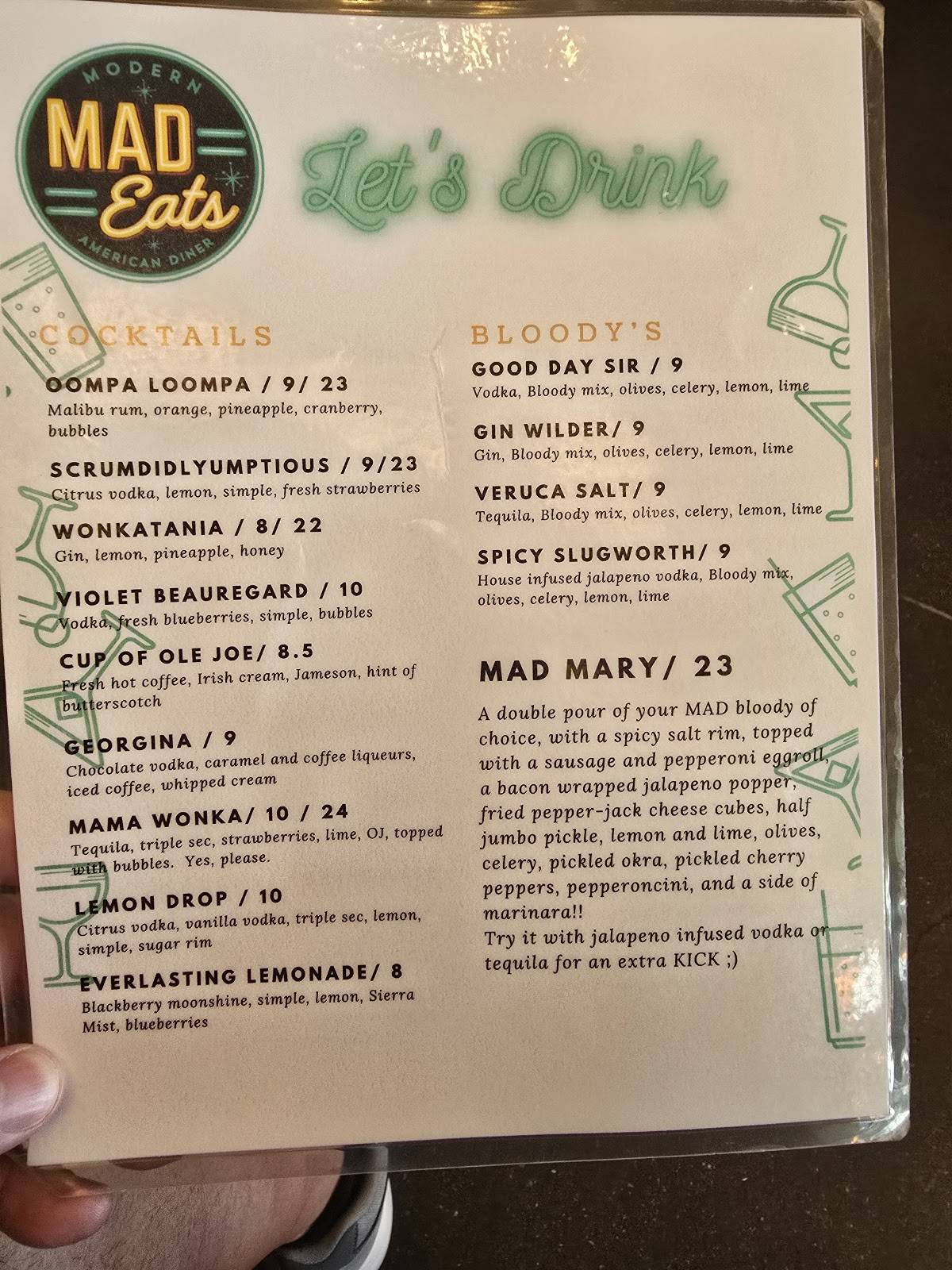 Menu at MAD Eats pub & bar, Owasso