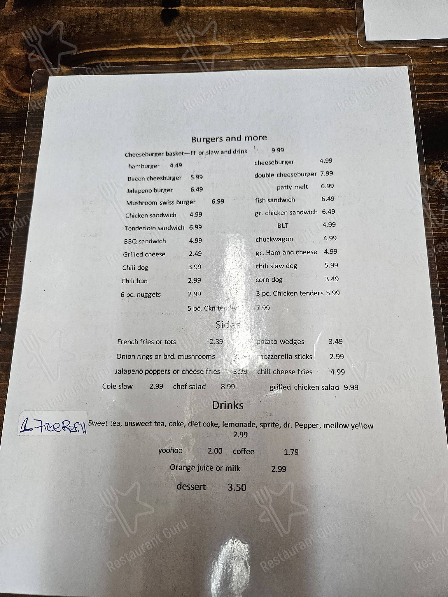 Menu at MAMA'S COUNTRY COOKING restaurant, Burnside