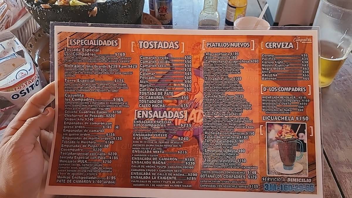 Carta del restaurante MARISCOS LOS COMPADRES, Tepic