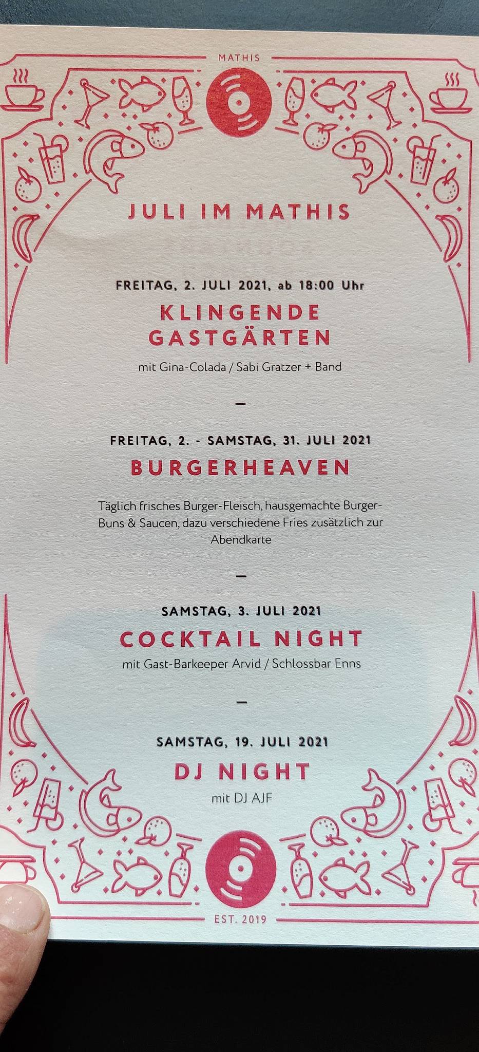 Speisekarte von MATHIS - Restaurant und Weinbistro, Gallneukirchen