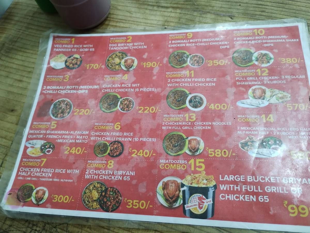 Menu at MEATDOZERS SHAWARMA & GRILL,VALASARAVAKKAM, Chennai