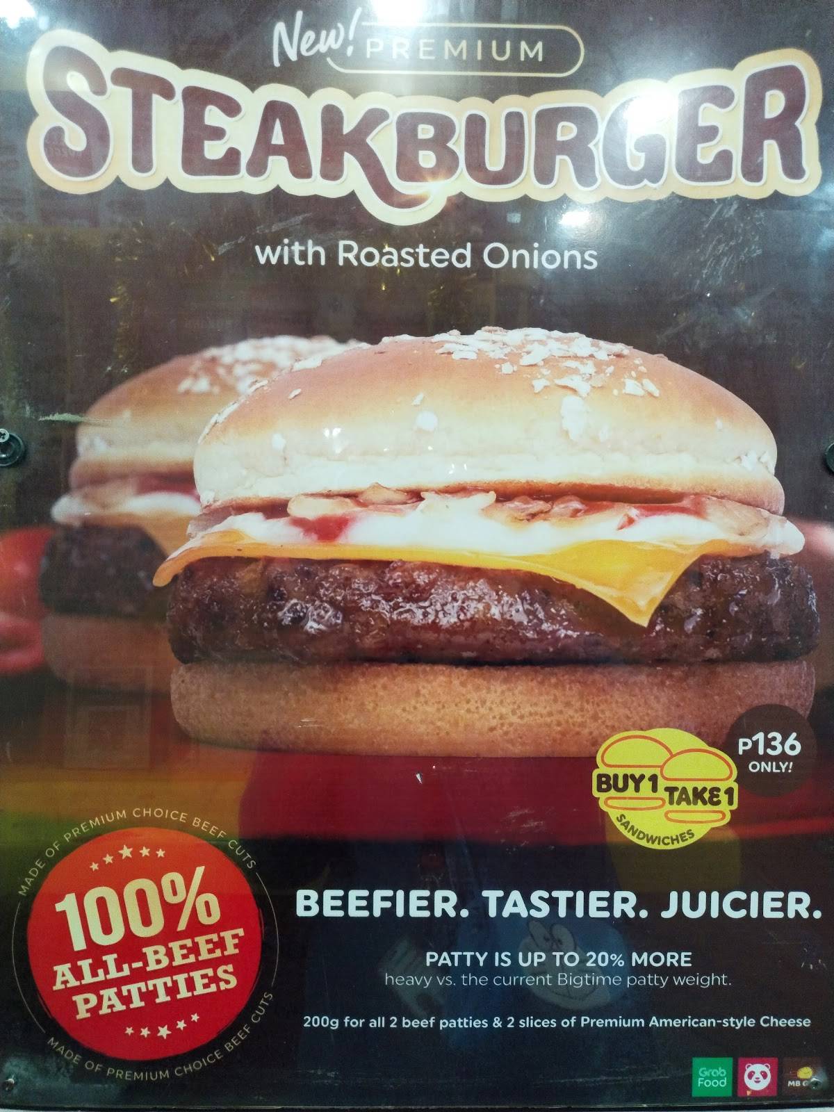 Menu at Minute Burger restaurant, Cebu City