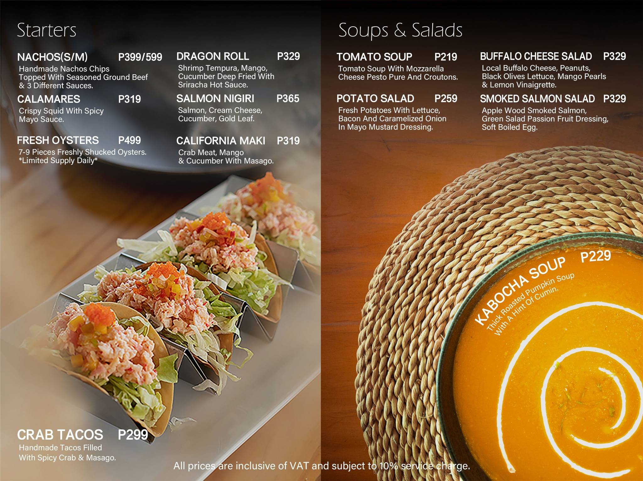Menu at MIST restaurant, Panglao, Anos Fonacier Circumferential Rd