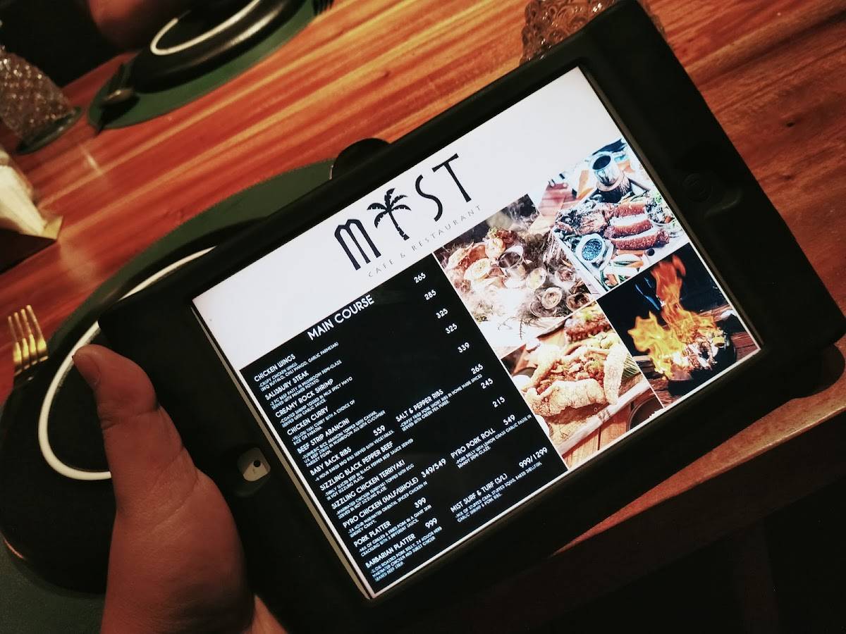 Menu at MIST restaurant, Panglao, Anos Fonacier Circumferential Rd