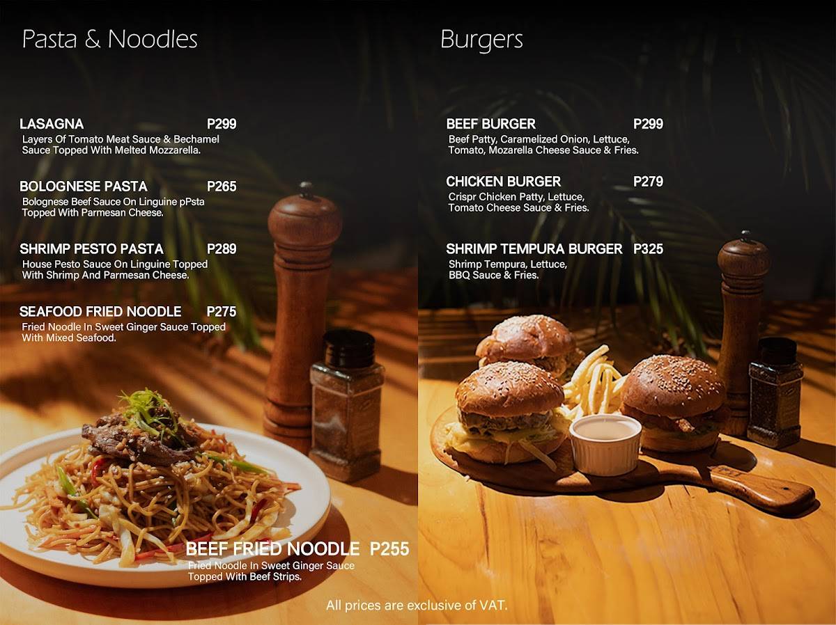 Menu at MIST restaurant, Panglao, Anos Fonacier Circumferential Rd