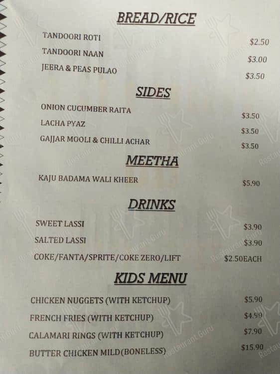 Menu at Mitran Da Dhaba Blacktown restaurant, Blacktown