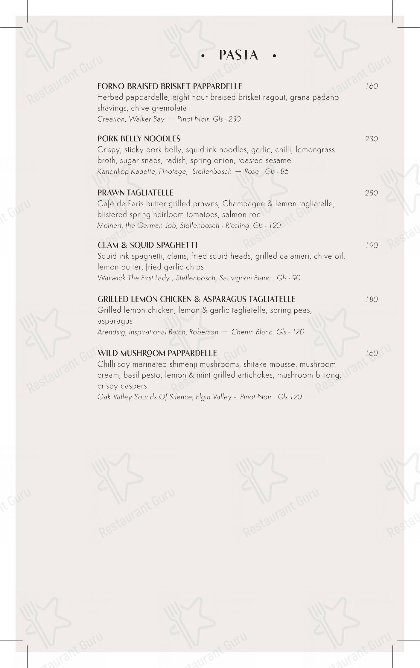 Menu at Mabu Restaurant, Midrand, Waterfall Wilds