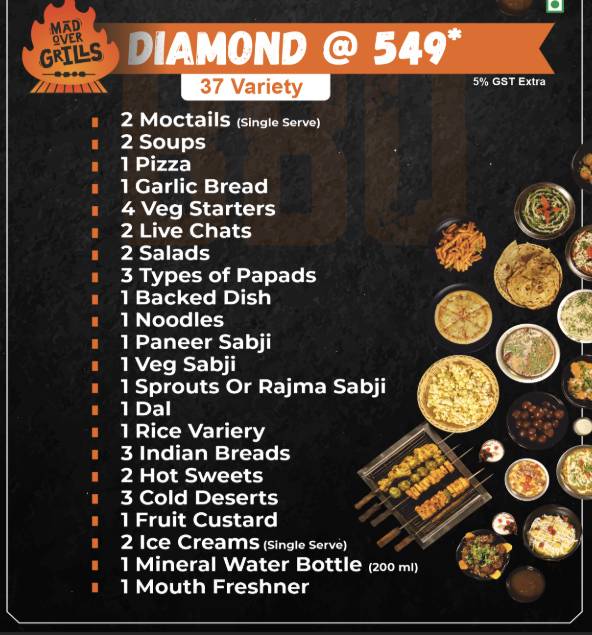 Menu at Mad Over Grills (SBR) Banquet & Restaurant, Ahmedabad